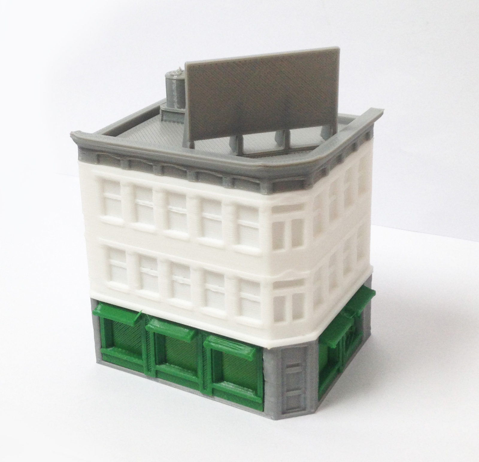 N Ratio 1:160 European Style Corner 3 Story Store Building 3D Printing ...