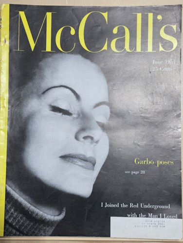 JUNE 1951 McCALL'S MAGAZINE GRETA GARBO BETSY McCALL FASHION | eBay