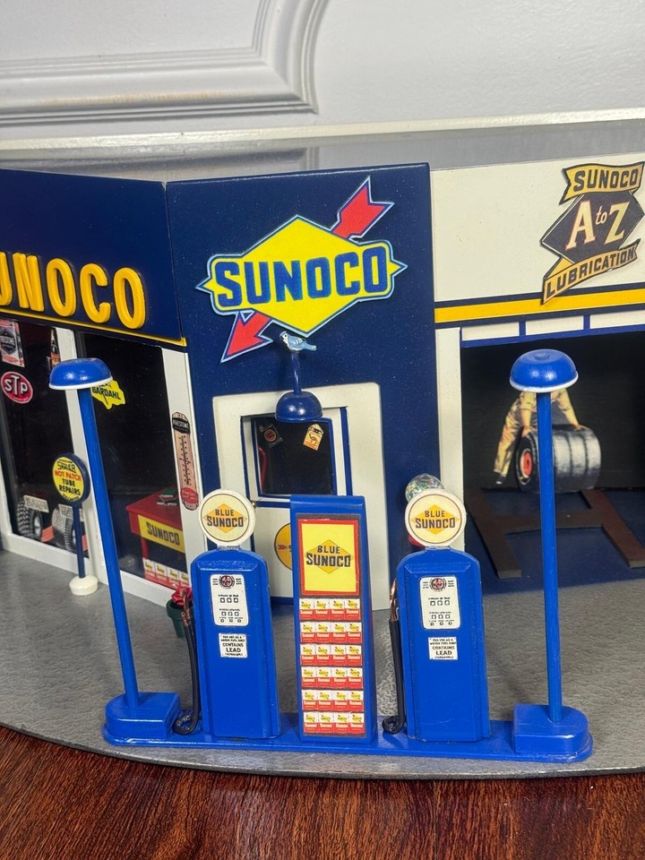 Vintage Sunoco 2 Pump Gas Station Diorama | eBay
