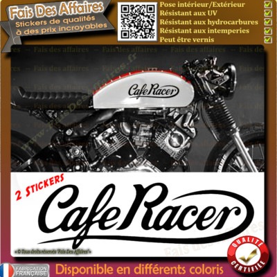lot 2 stickers autocollant cafe racer harley custom chopper decal ...