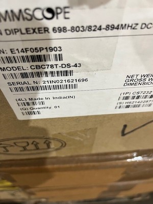 Commscope CBC78T-DS-43 E14F05P1903Twin Diplexer New 698-803/824-894MHZ ...