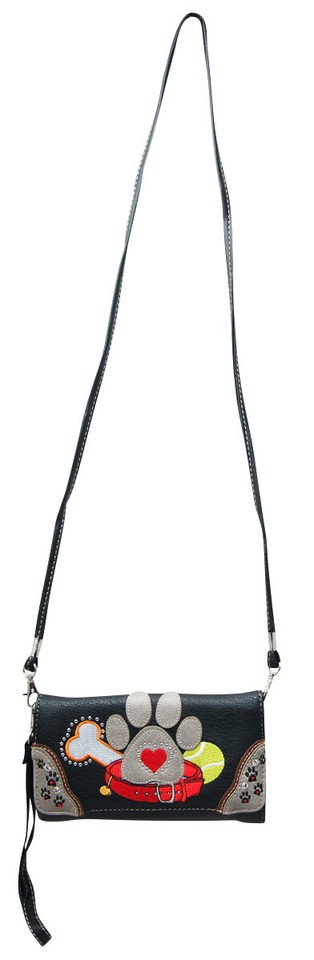 Dog Paw Print Handbag Crossbody Purse Wallet Shoulder Bag Western Style ...