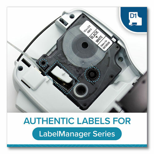 Dymo DYM43613 LabelManager 150 D1 Tape Cartridge, 1/4" x 23 ft, Black ...
