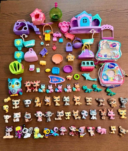 Hasbro LPS Littlest Pet Shop LARGE LOT of 50 Pets & Over 40 Accessory ...