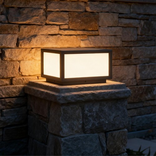 Solar Post Cap Light, Stainless Steel LED IP55 Waterproof 10x10 Outdoor ...