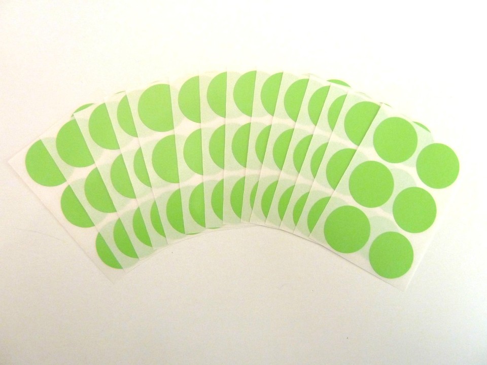 25mm (1 inch) Round Plastic Vinyl Dot Stickers, Coloured Circular ...