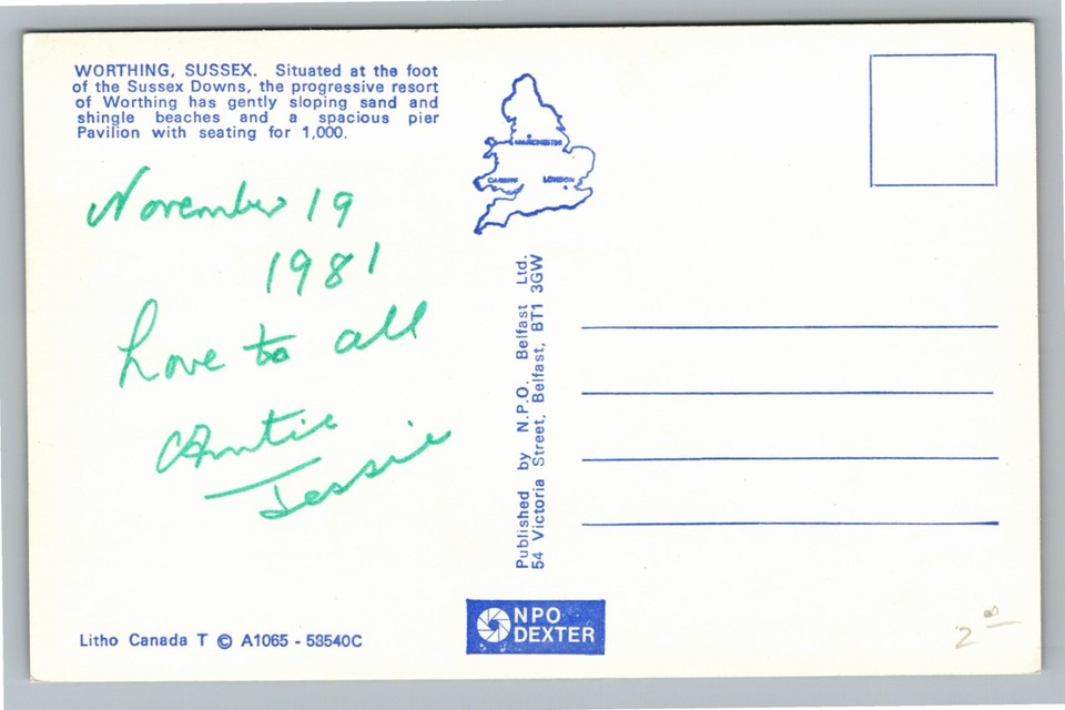 Postcard Worthing Sussex Lighthouse Chrome Vintage c1981 | eBay