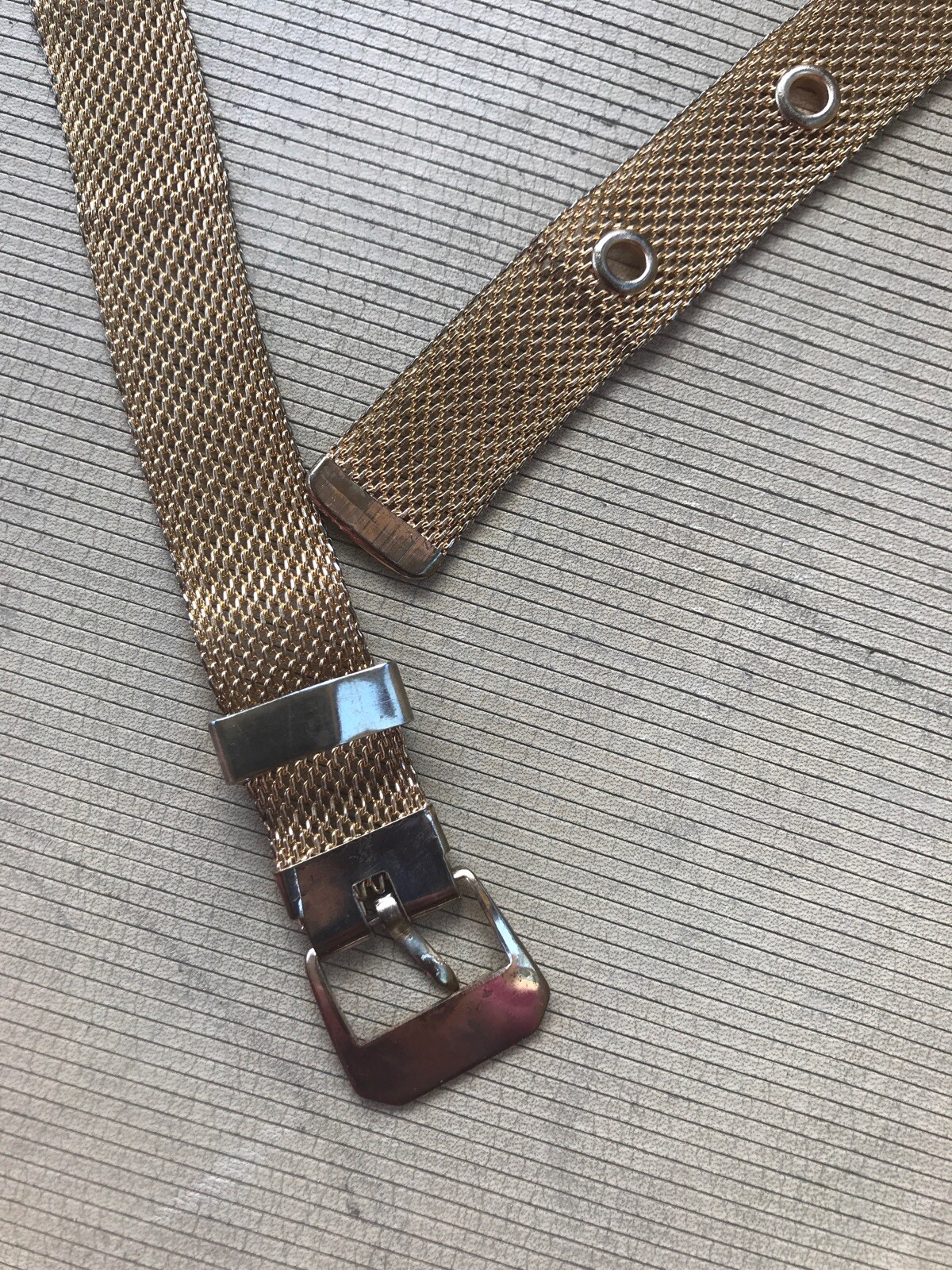 Vintage Metal Gold Tone Golden Chainmail Mesh Adjusta… - Gem