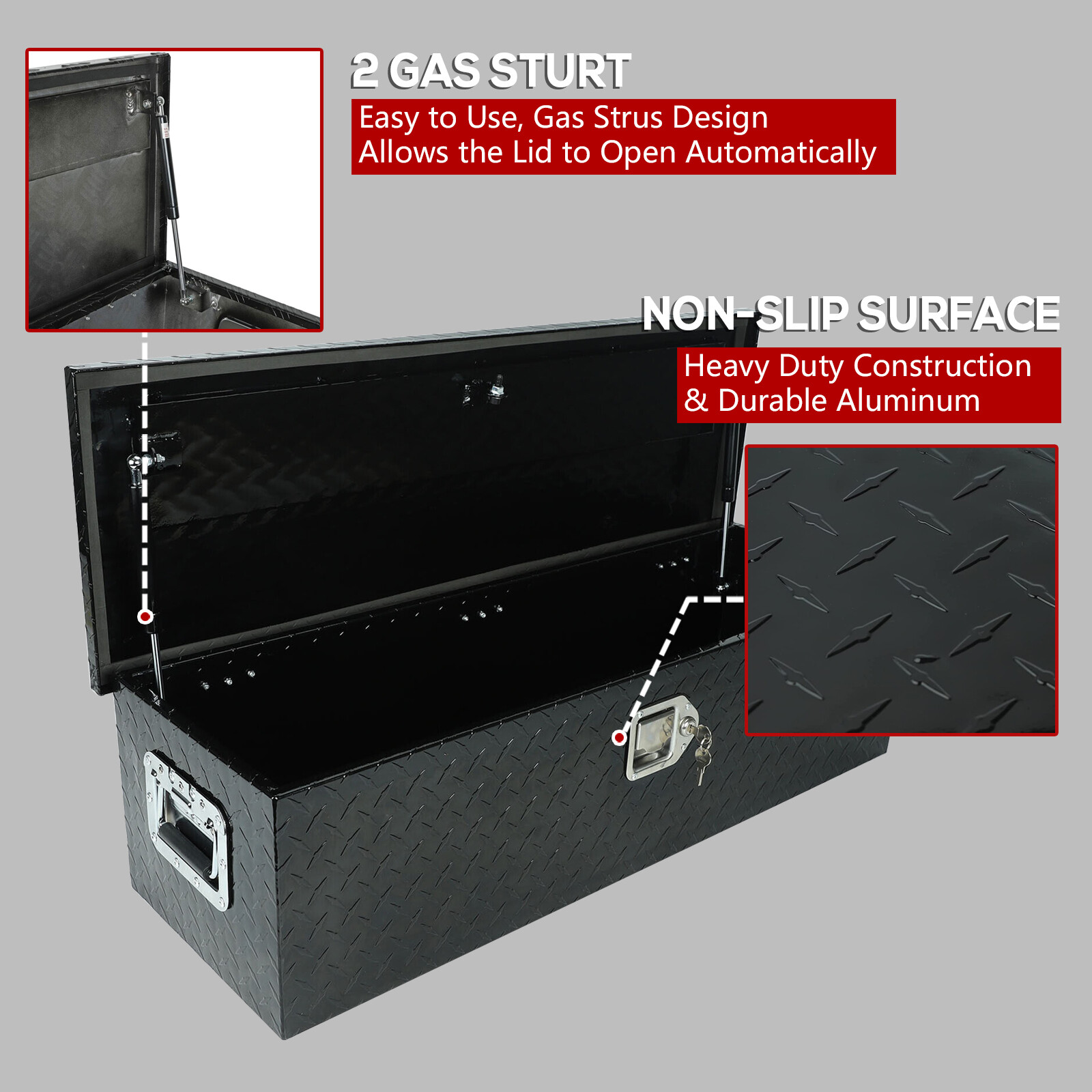 39 Inch Aluminum Diamond Plated Tool Box Pick Up Truck Bed RV Trailer ...