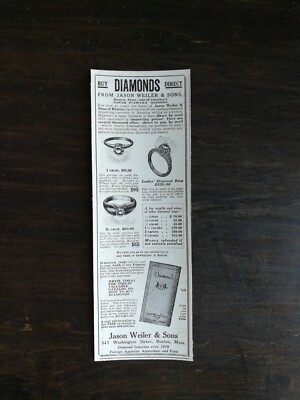 Vintage 1917 Diamonds From Jason Weiler & Sons Original Ad 222 | eBay