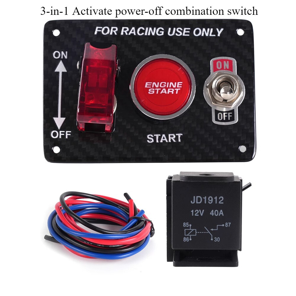 Universal Ignition Engine Start Push Starter Button Panel Toggle Switch ...