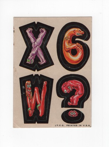 1967 Topps Nutty Initials Sticker The Letters X6W? - Monster Initials ...