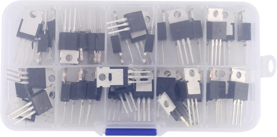 50pcs IRF Series Mosfet Transistors Assortment Kit IRF530 - IRF9540 TO ...