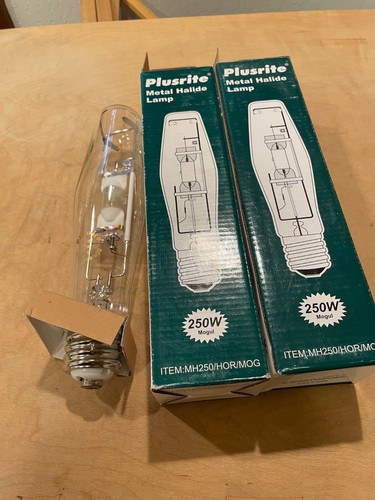 (2) Two 250 Watt Metal Halide 4K Horizontal Burning T15 Mogul Base ...