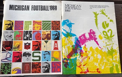 MICHIGAN FOOTBALL 1968 & 1969 GUIDE TO HIGH SCHOOL COLLEGE AND PRO ...