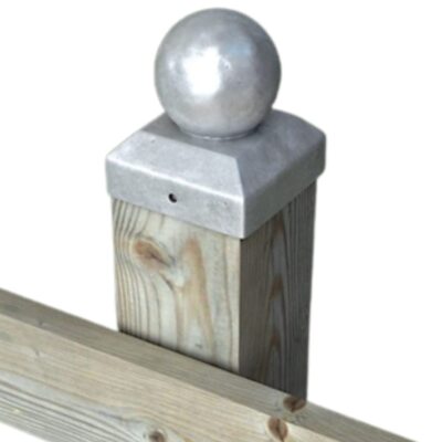 [FIXINGS DIRECT] 2x Metal Fence Post Cap (Decorative Post Cap) Round ...
