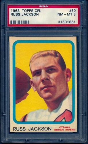 1963 TOPPS CFL FOOTBALL 50 Russ Jackson Ottawa Rough Riders McMaster ...