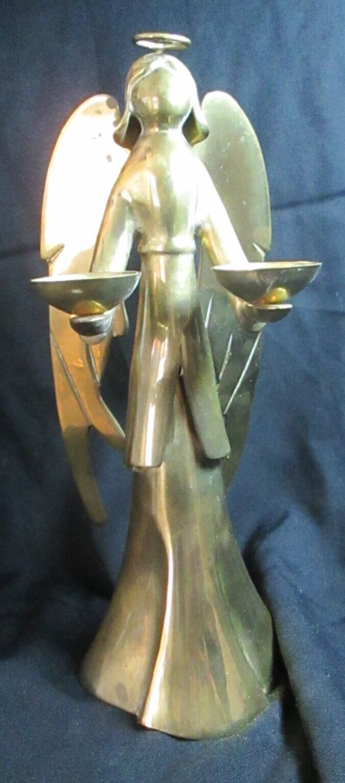12 1/4" Tall Solid Polished Brass Stable Angel Incents Burner/Candle ...