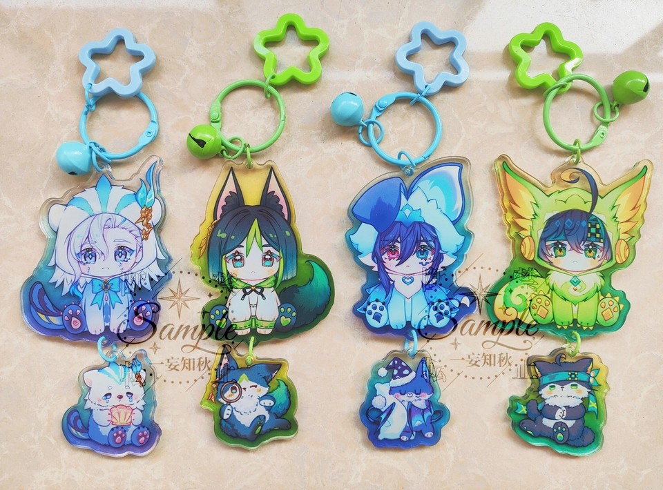Genshin impact Neuvillette Kinich Ororon Pendant Acrylic Keychain ...