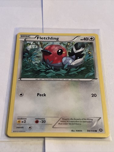 2016 Fletchling 94/114 Common Pokemon TCG Card XY Steam Siege NM X1 | eBay