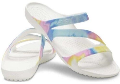 Crocs Kadee II White Tie Dye Womens Sandal NEW Lightweight Comfort Sz 7 ...