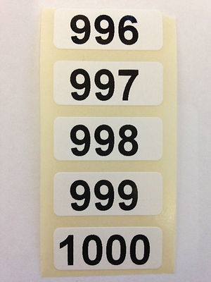 Sequential Number Labels Micro Labels 25mm x 10mm NEW SIZE, EASY PEEL ...