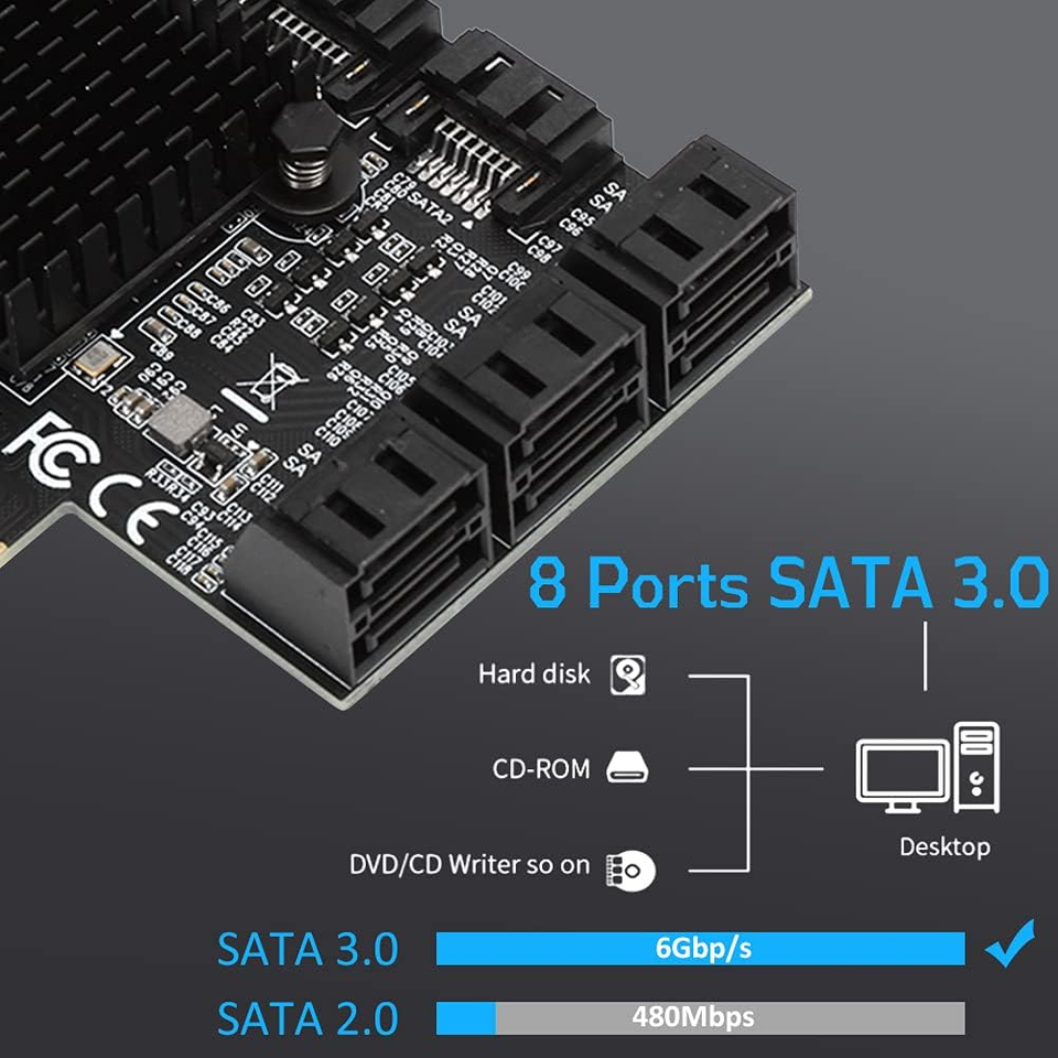 Ports PCI-E to SATA 3.0 Card,Pci Express Pci-E Expansion Card,Pci-E to ...