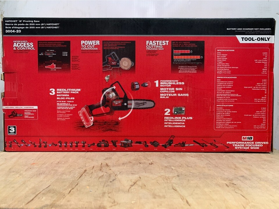 Milwaukee 3004-20 M18 FUEL 18V HATCHET 8" Cordless Pruning Saw ...