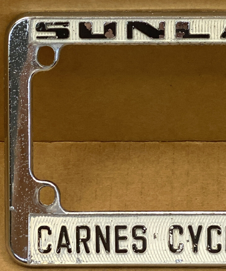 RARE CARNES CYCLE HARLEY-DAVIDSON ( SUNLAND Ca.) MOTORCYCLE LICENSE ...