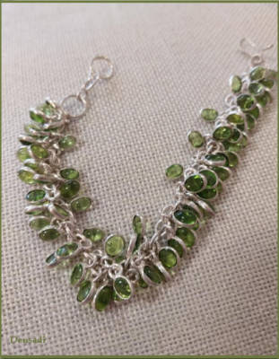 Cinturino Da Argento Con Pietre Calcedonio Verde Molto Bella Per Porta ...