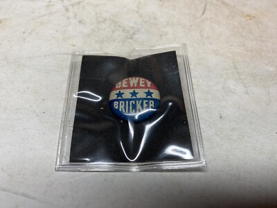 Vintage Dewey Bricker Campaign Button Pin | eBay