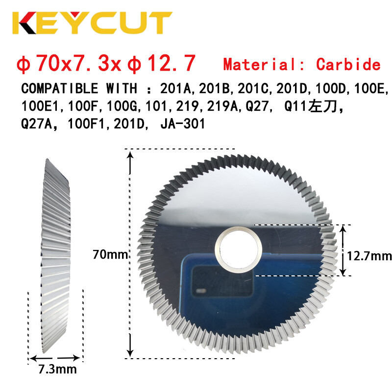 Milling Cutter 70x7.3x12.7 0011 Compatible with Wenxing 100D/E/E1/F Q27 ...