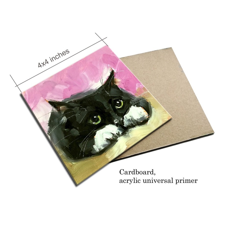 Original Oil Painting Playing Cat Animal Pet Art Signed Artwork to ...