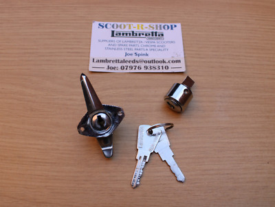 LAMBRETTA LI SERIES 3 ITALIAN STYLE TOOL BOX & STEERING LOCK COMMON ...