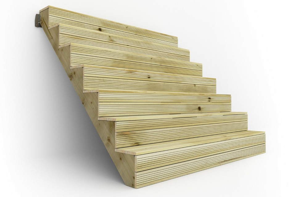The Complete Stair Stringer Kit 2-12 Steps Treated Garden Decking Steps ...
