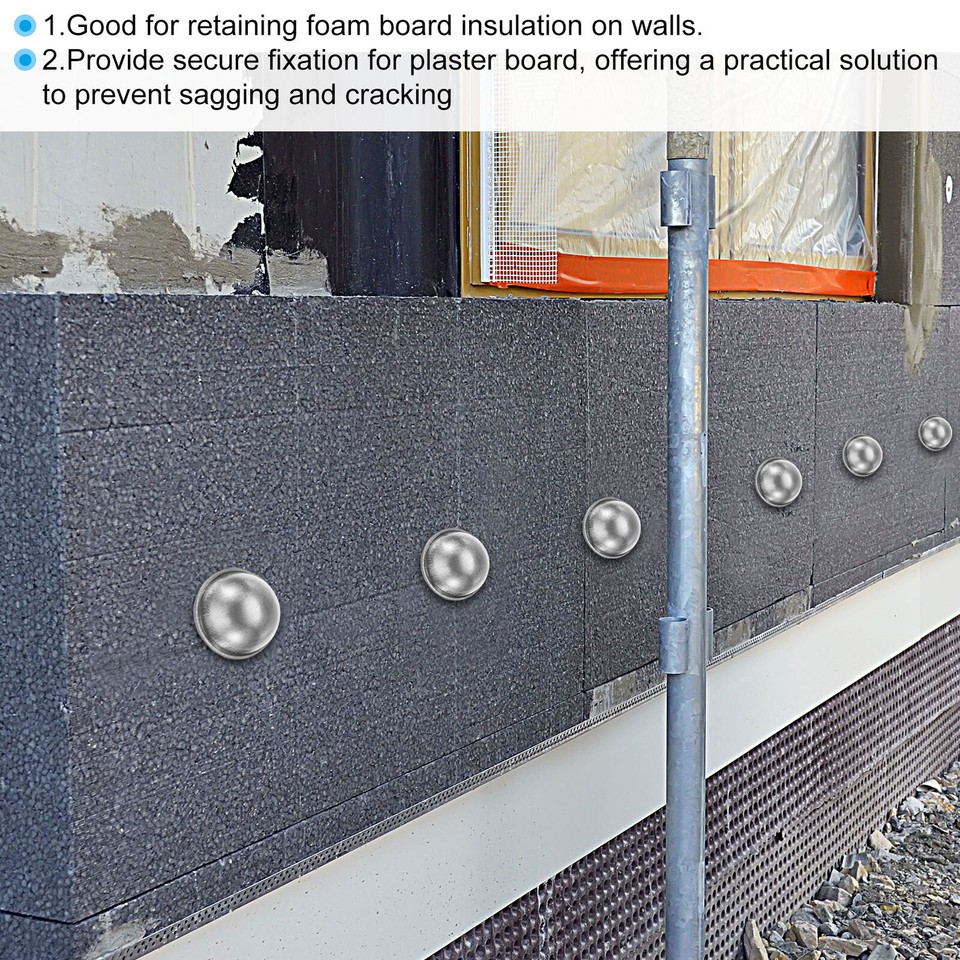 30mm Insulation Dome Caps, 30pcs Insulation Cap Washers Galvanized Iron ...