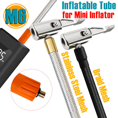 Car Mini Inflator Pump Extend M6 Adapter Air Hose Shrader Valve Nozzle ...