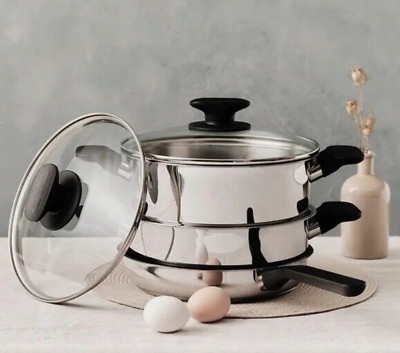 Tupperware Universal Cookware Set Pots Pan Glass Lid Stainless NIB New ...