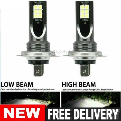 2pcs H7 LED Headlight Conversion Kit HI/LO Beam 6000LM 6500K White 55W ...