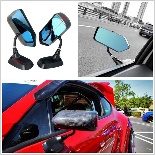 2pc Adjustable Rear View Mirror Carbon Fiber Look Rainproof Car Side ...