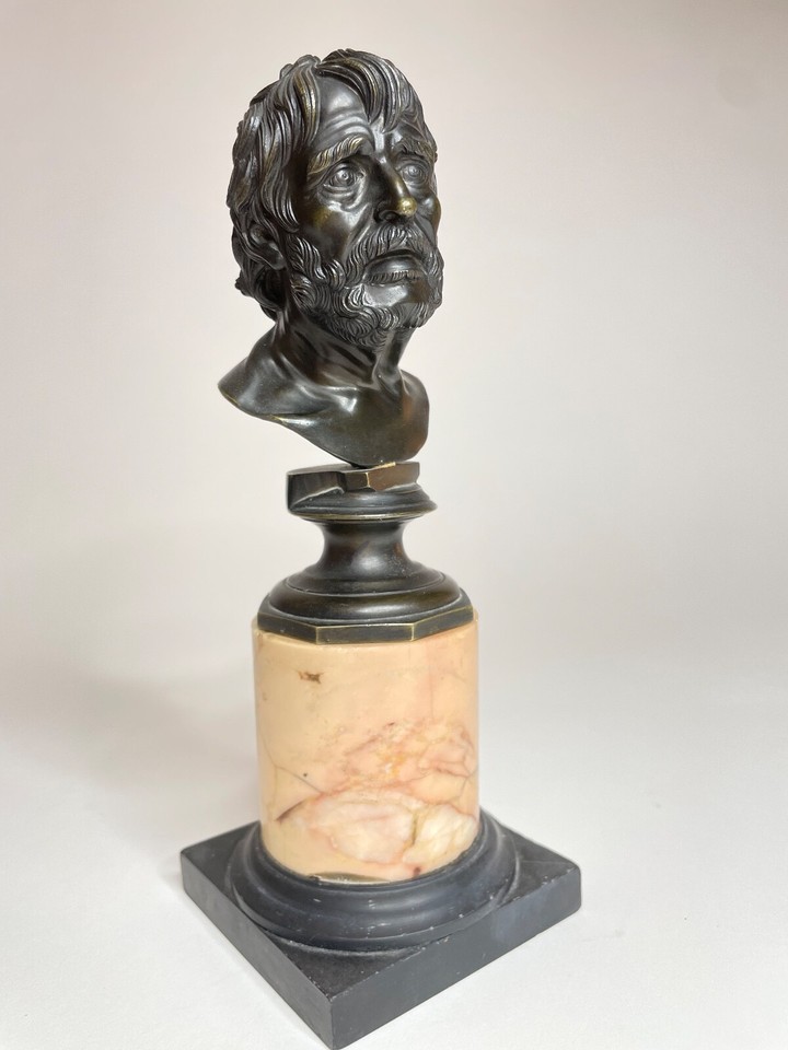 After the Antique, bronze bust of Pseudo-Seneca. Italian, 19th century ...