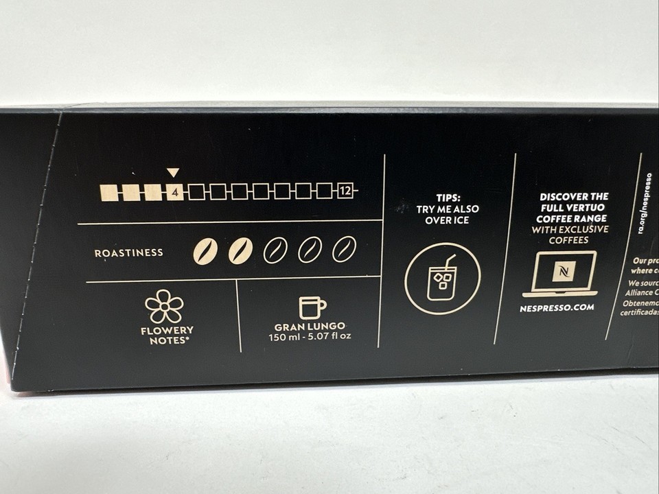 Nespresso Vertuo Inizio Gran Lungo Coffee Pods 10 Capsules Orange Exp ...