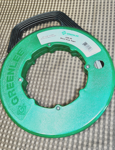 Greenlee 438-10 Steel Fish Tape 125' 1/8" Electrical Wire Cable Puller ...