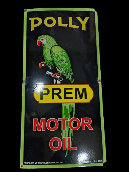 PORCELAIN POLLY PREM ENAMEL SIGN 42 INCHES DIE CUT DOUBLE SIDED | eBay