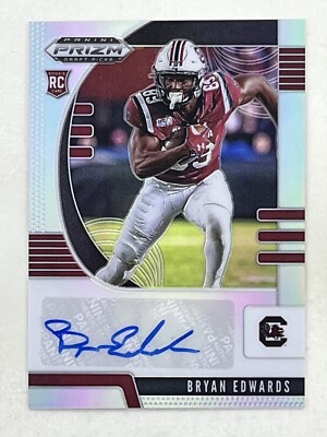Bryan Edwards 2020 Panini Prizm Draft Silver Prizm Auto RC #141 ...