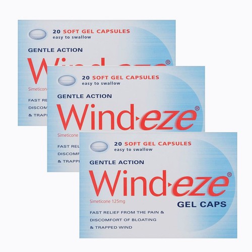 Wind-Eze Simeticone 125mg 20 Soft Gel Capsules X 3 | eBay