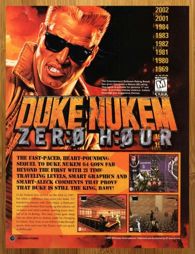 1999 Duke Nukem: Zero Hour N64 Print Ad/Poster Authentic Video Game ...