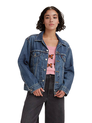 Levi's Womens 29944 0012 Medium Ex Boyfriend Jean Denim Trucker Jacket ...