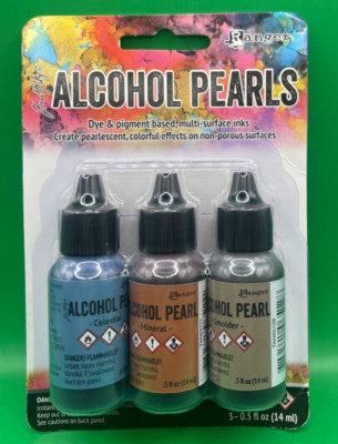 Ranger Alcohol Inks PEARLS #4 3 Pack Dye & Pigment Based TANK65548 #4 ...