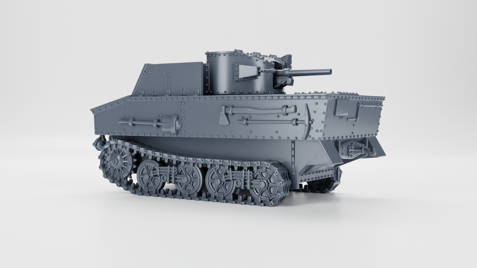 WW2 BELGIUM TANK HUNTER VICKERS T13 B1 3D PRINTED, MANY SCALES ...